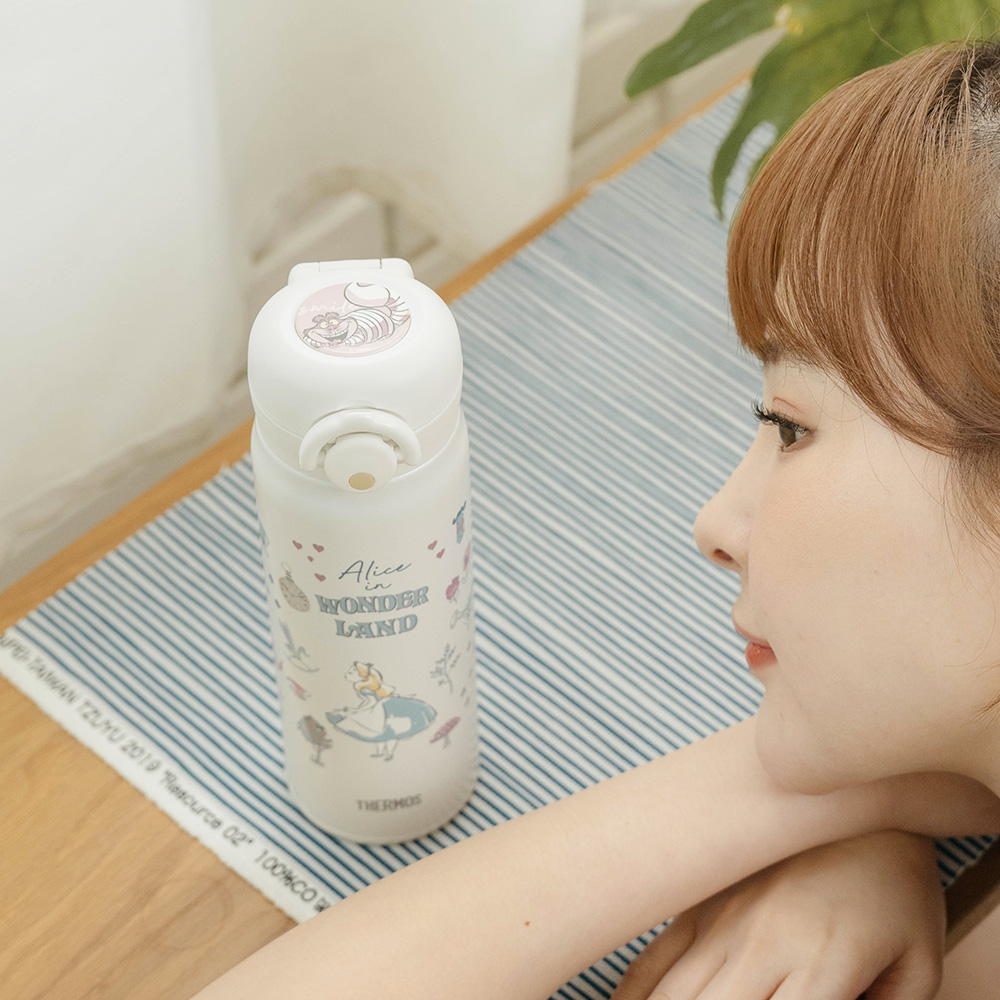 Thermos-杯瓶壺-【THERMOS膳魔師】真空保溫瓶_JNR-500系列_500ml_愛麗絲仙境篇(附贈同款愛麗絲上蓋片)-JNR-500AC-WLWH